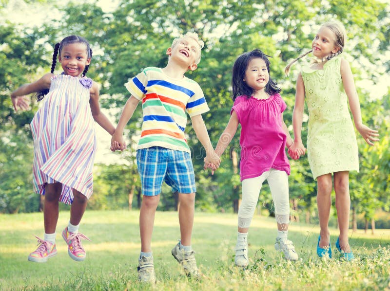 Children Jumping stock image. Image of bright, girls - 37440651