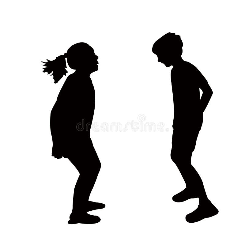 Children Jumping, Silhouette Vector Stock Vector - Illustration of jump ...