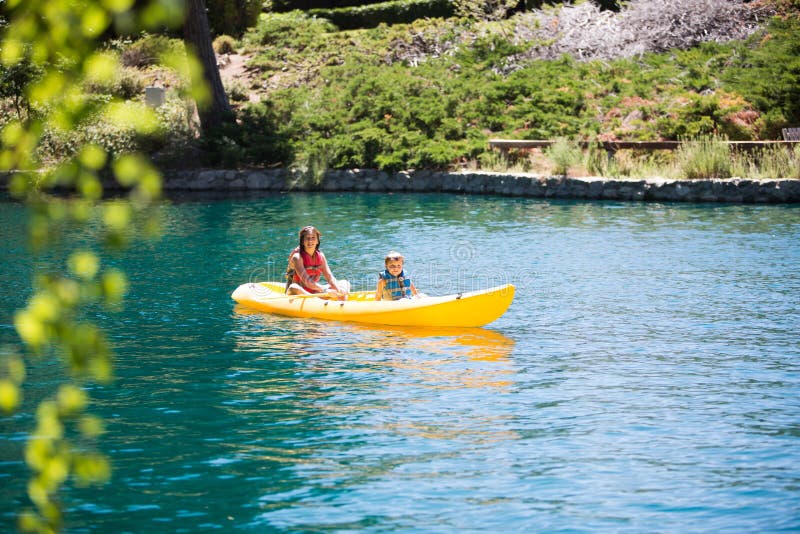 Children kayaking stock image. Image of sister, sports - 26693357