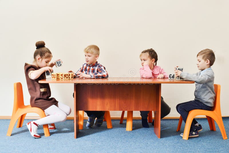 Children in kindergarten stock image. Image of leisure - 124855191