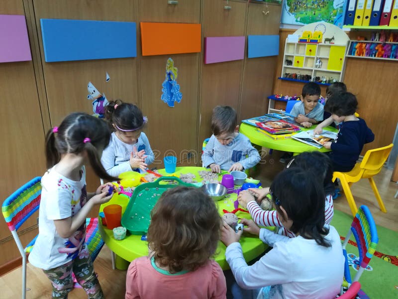 Children at Kindergarten in Class Editorial Photography - Image of lego ...