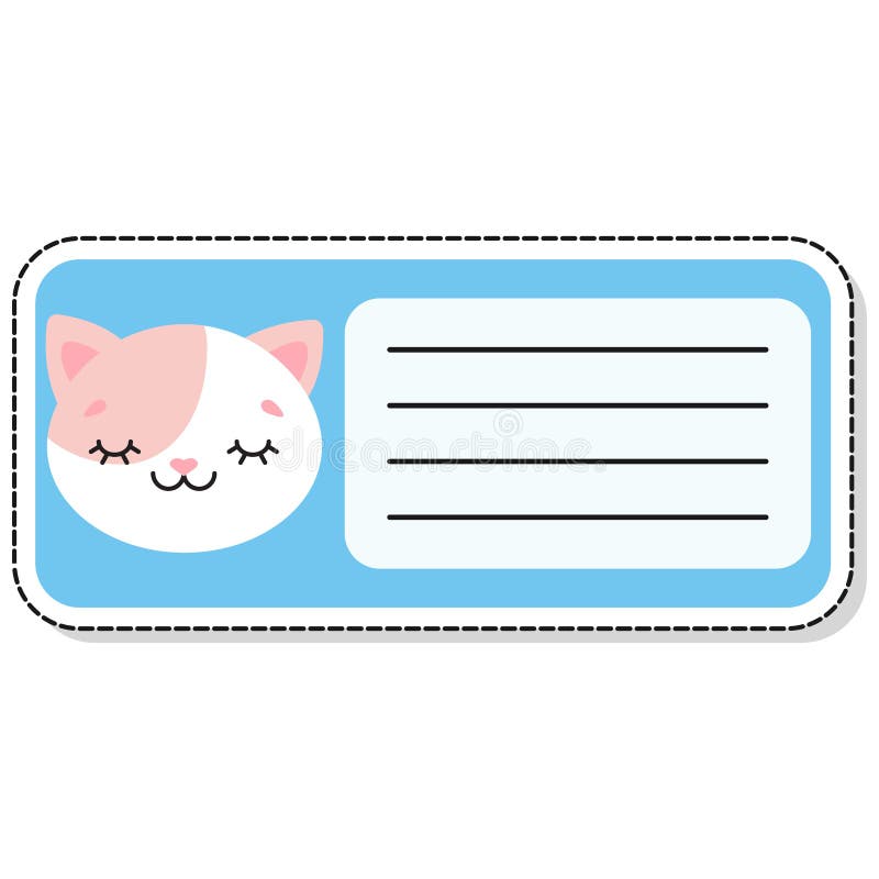 Children Label. Notebook Stickers. Notepad Stickers Stock Vector ...