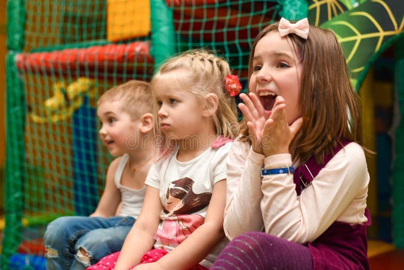 Children Laugh and Sad at the Party Stock Photo - Image of portrait ...