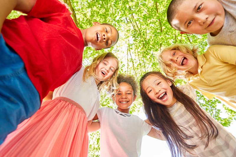 Children Laugh for Team Spirit and Integration Stock Image - Image of ...