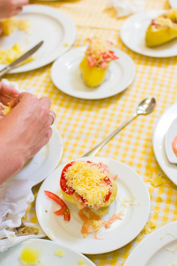 Children Learn How To Cook. Stock Image - Image of fresh, dish: 97515247