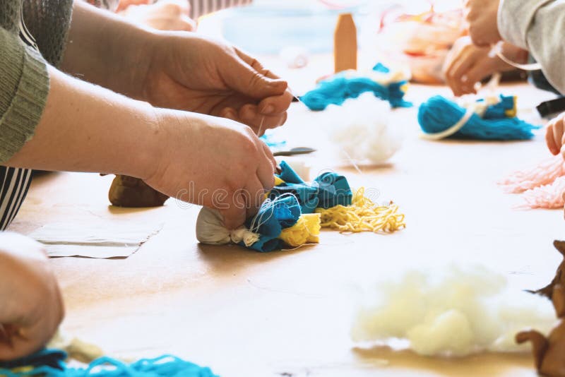 Children Learn How To Make a Rag Doll Stock Image - Image of curved ...