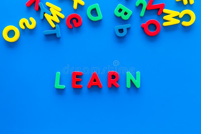 Children Learn Read Concept. Word Learn Written by Plastic Letters on ...