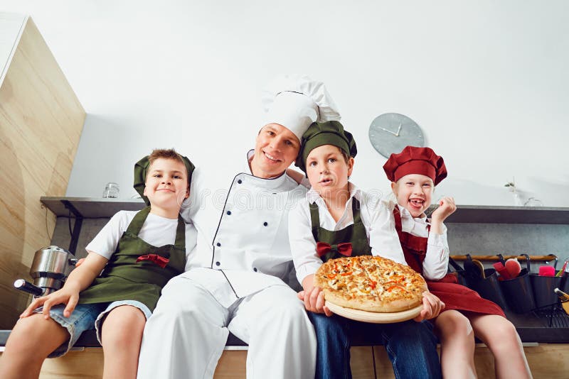 Children Learn To Cook in the Classroom in the Kitchen Stock Image ...