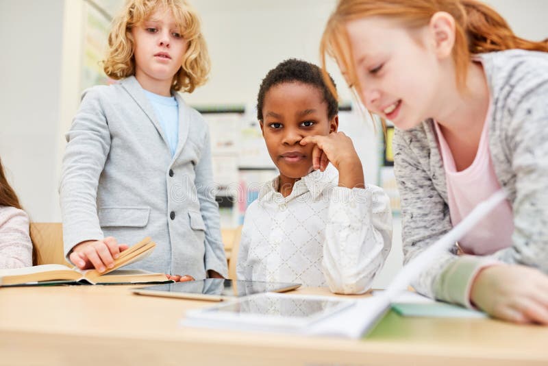 Children Learn in a Workgroup Stock Photo - Image of child, computer ...