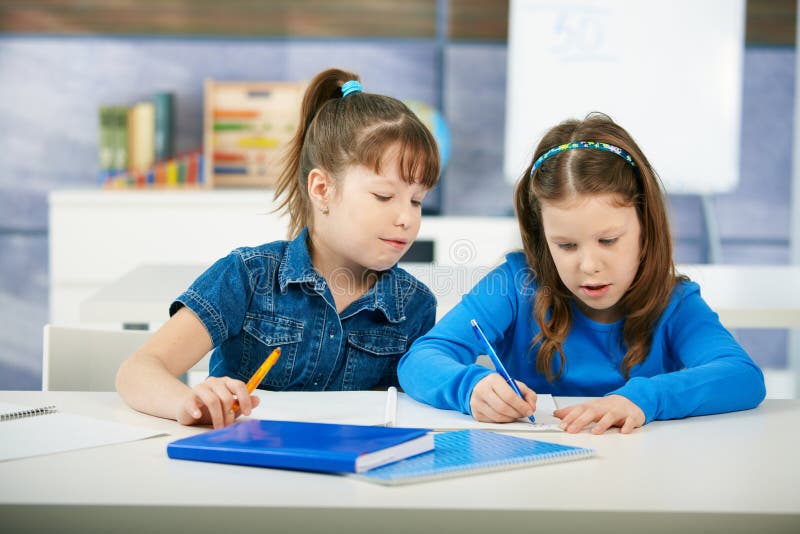 Children Learning in Classroom Stock Image - Image of girls, hair: 13358043