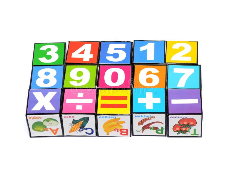 Children Learning Cubes with Numbers Stock Image - Image of white ...