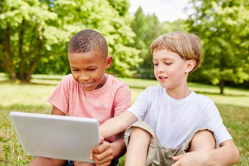 Children Learning with Laptop Computer Stock Photo - Image of africans ...