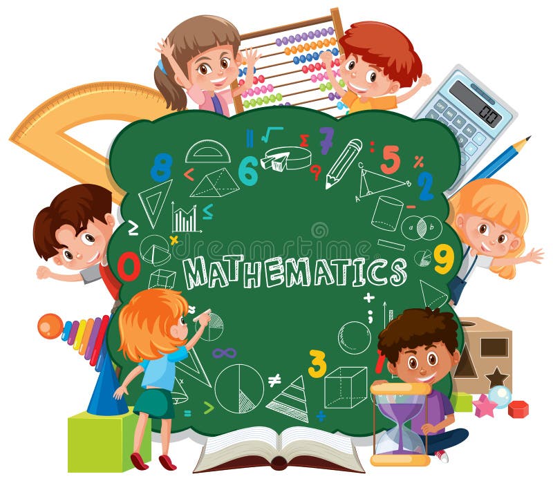 Children Learning Math with Math Symbol and Icon Stock Vector ...