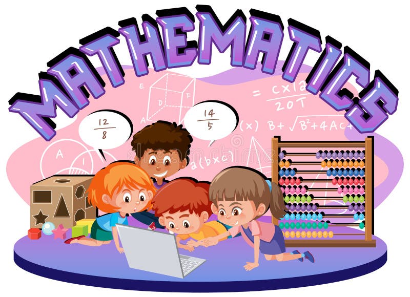 Children Learning Math with Math Symbol and Icon Stock Vector ...