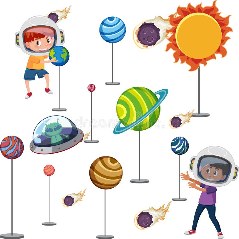 Children Learning Solar System Stock Vector - Illustration of ...