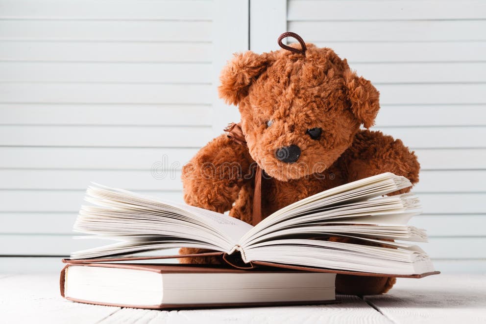 Children Learning, Teddy and Books Stock Photo - Image of memo, cute ...