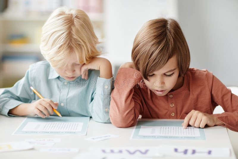 Children Learning Together at School Stock Image - Image of education ...