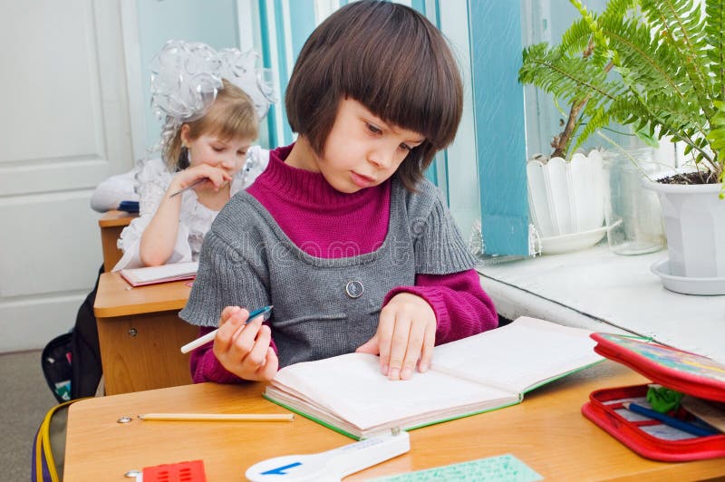 Children at a lesson stock photo. Image of lesson, solve - 13846372