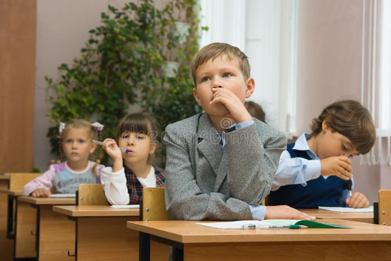 Children at a Lesson. they Such Different! Stock Image - Image of ...