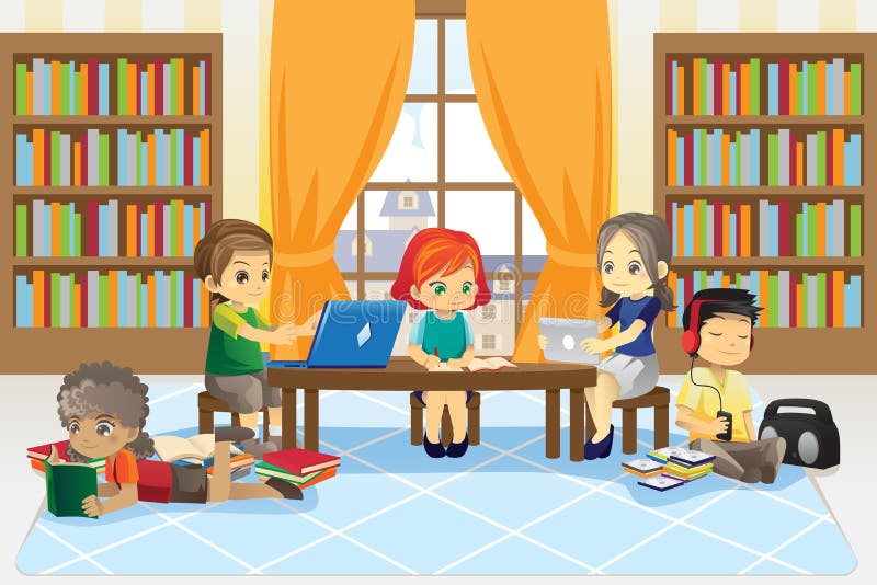 Children Library Stock Illustrations – 21,007 Children Library Stock ...