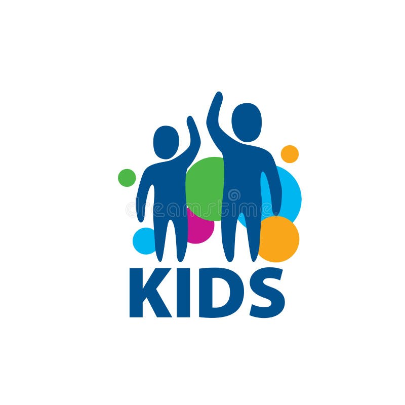 Vector logo kids stock vector. Illustration of group - 125825498