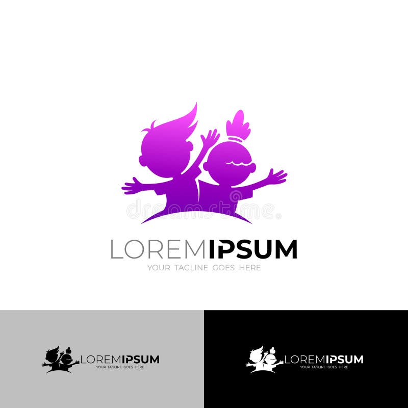 Children Logo with Education Design Template, Kids Stock Vector ...