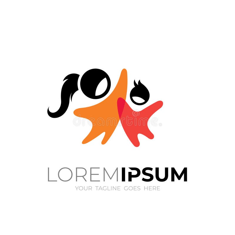 Children Logo with Happy Design Template, Simple Icon Stock Vector ...