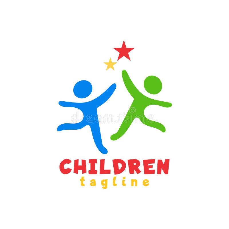 Children Logo Icon Design Illustration Template Stock Vector ...