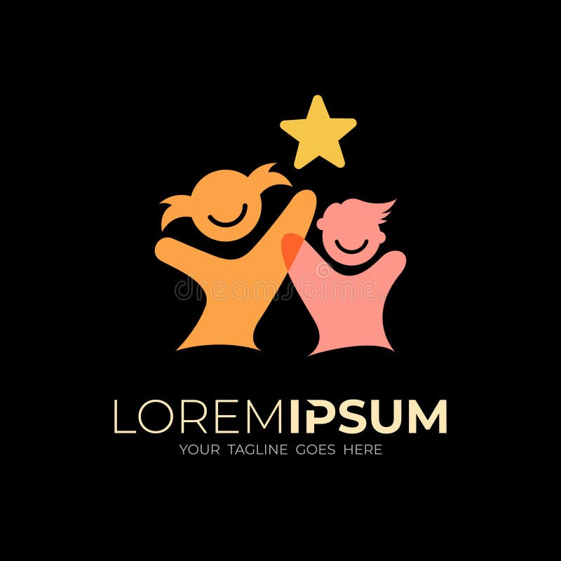 Children Logo with Simple Design Charity, Community Icon Vector Stock ...