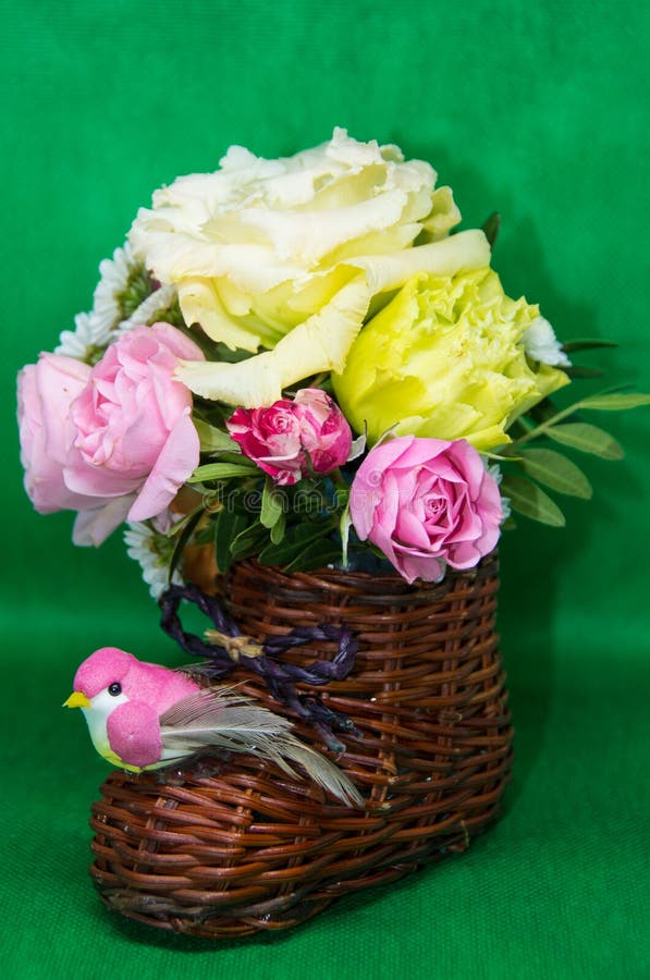 Children Made Crafts from Fresh Flowers at the Master Class. Stock ...