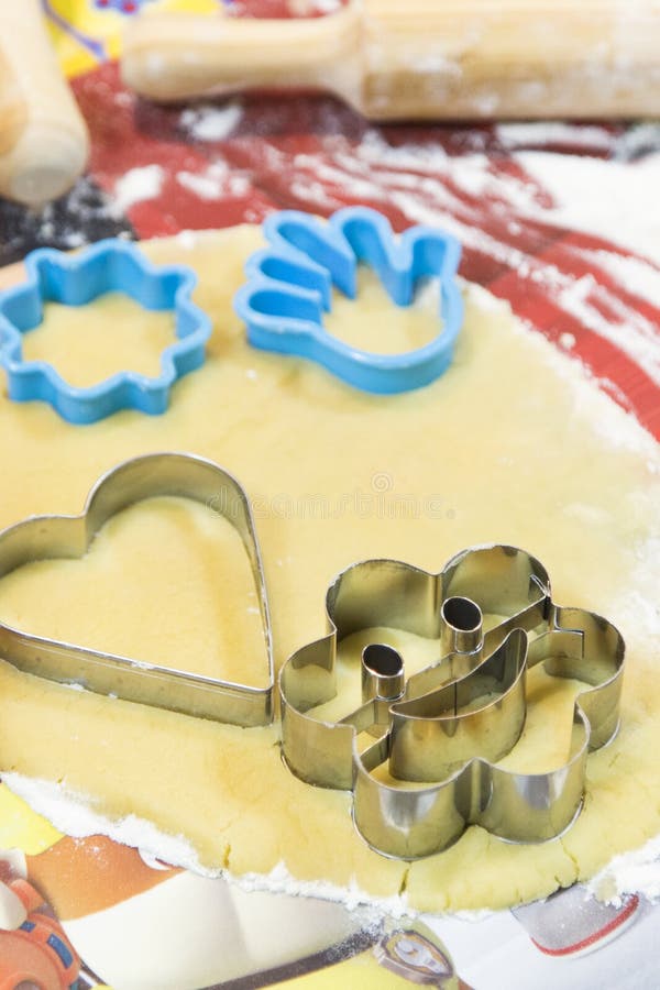 Children Make Cookies from Their Own Form. Stock Photo - Image of knead ...