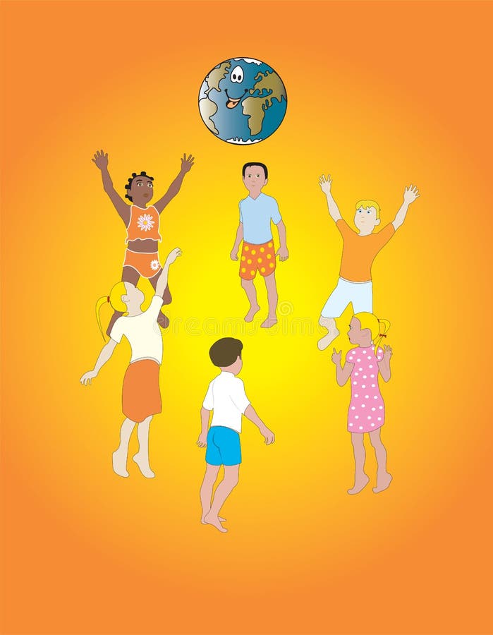 Children make world happy stock vector. Illustration of child - 5524956