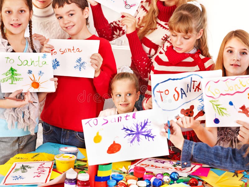 Children making card. stock image. Image of couple, cute - 27568957
