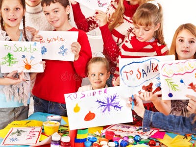 Children making card. stock photo. Image of class, kindergarden - 27569036