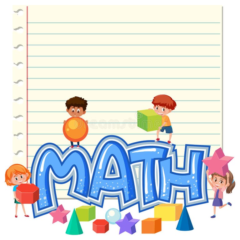 Children on Math Note Template Stock Vector - Illustration of ...
