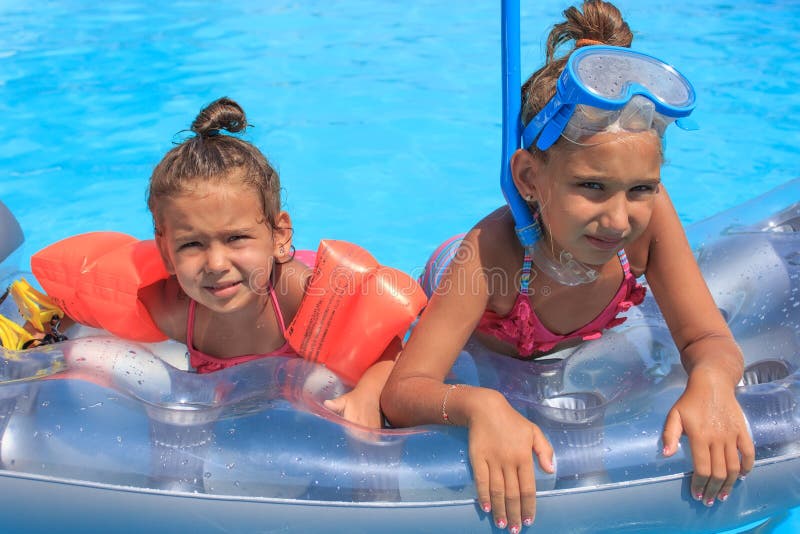 Children on the mattress stock image. Image of girl, happy - 26737633