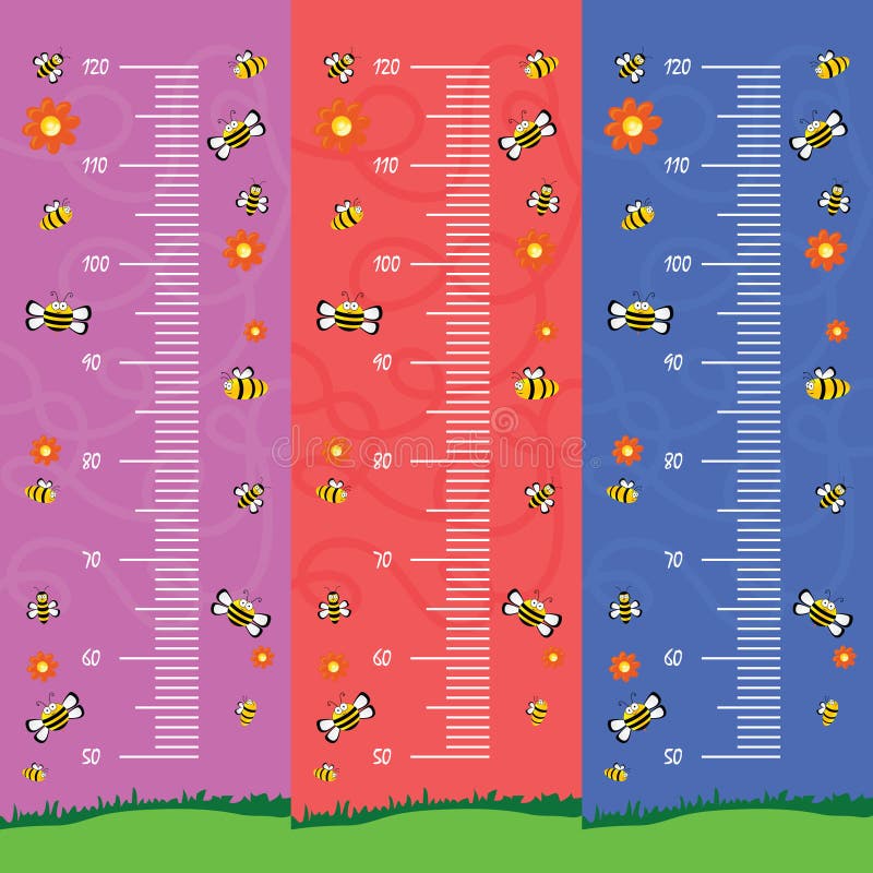 Children Meter Wall Cartoon Illustration Stock Vector - Illustration of ...