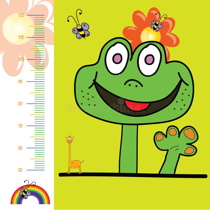Children Meter Wall Illustration with Rainbow Stock Vector ...