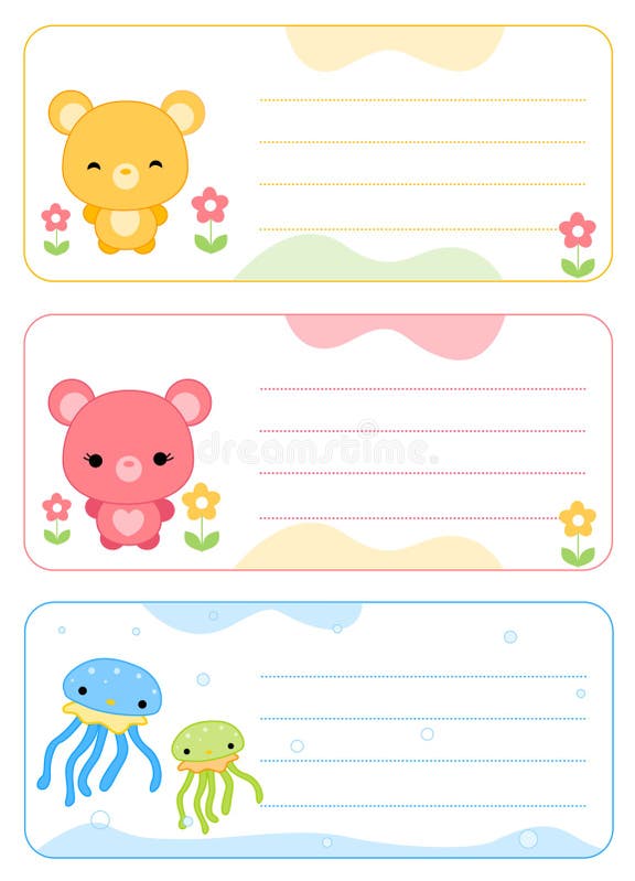 Children name cards stock vector. Illustration of boys - 16189925