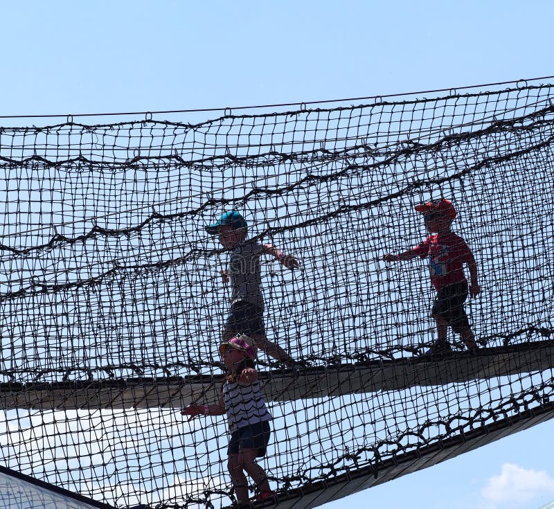 Children in Netted Play Area Editorial Image - Image of area, building ...