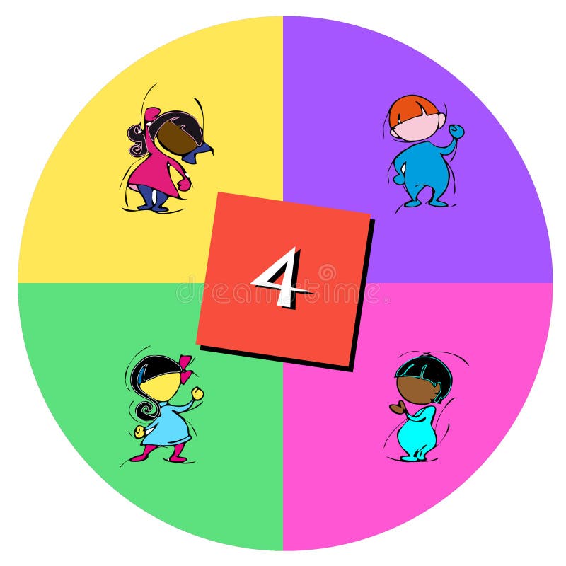 Number Four for Children or Baby Cartoon Stock Vector - Illustration of ...