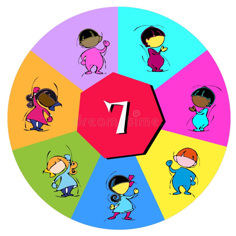 Number Seven Funny Cartoon Character Stock Vector - Illustration of ...