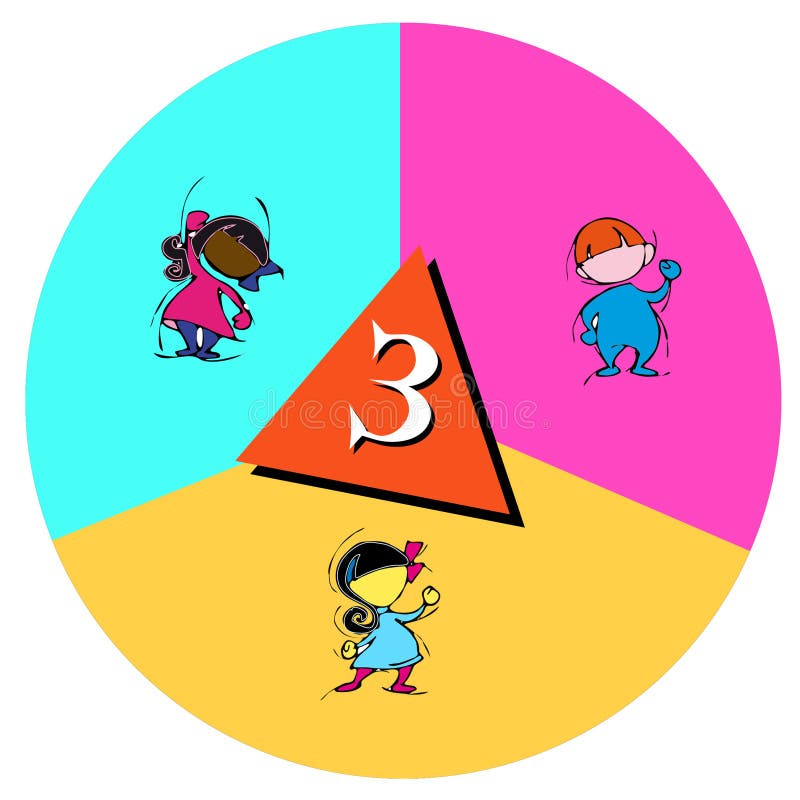Number Three for Children or Baby Cartoon Stock Vector - Illustration ...