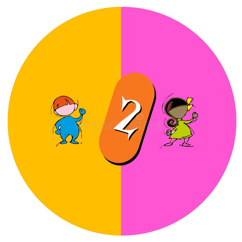 Number Two for Children or Baby Cartoon Stock Vector - Illustration of ...
