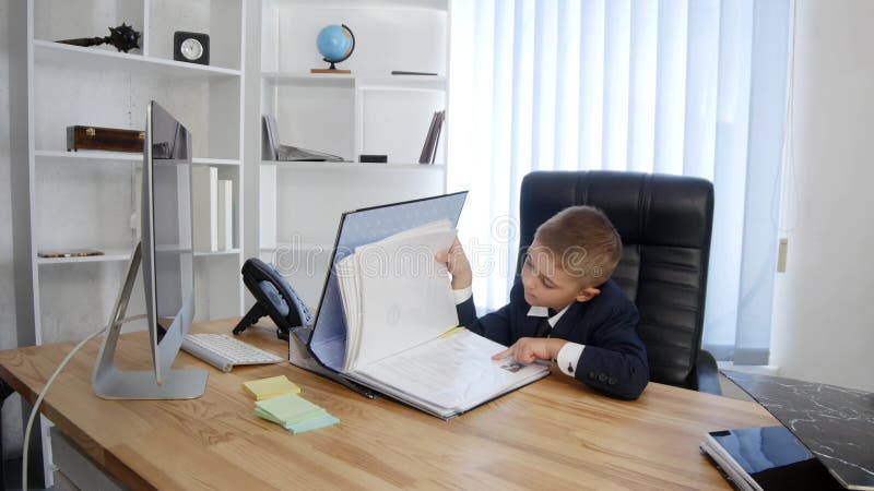 Children in Office Review Documents Stock Image - Image of boys, collar ...