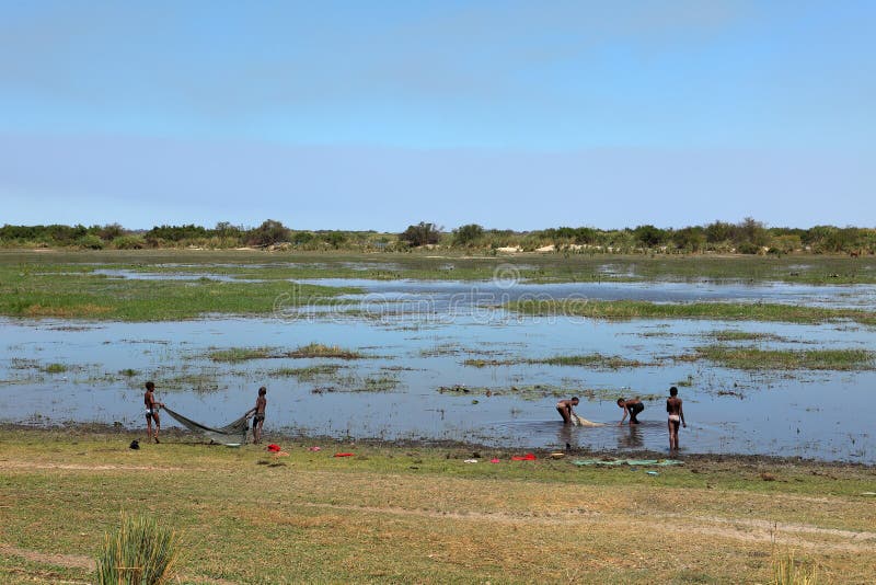 Children at the Okavango River in Namibia Editorial Photography - Image ...