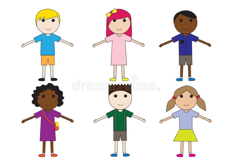 Children with Open Arms. Vector Illustration Decorative Design Stock ...