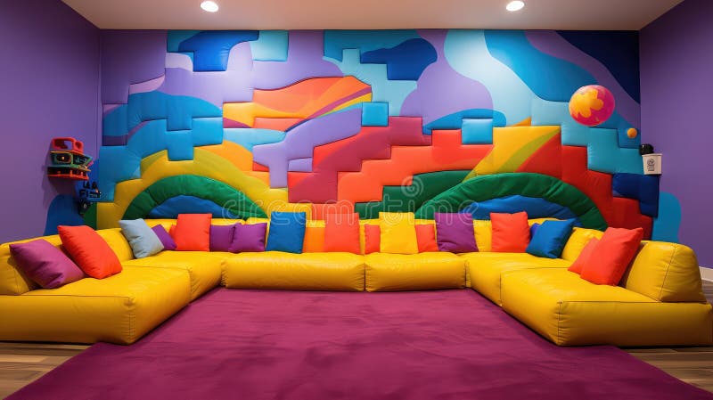 Children padded wall stock illustration. Illustration of vibrant ...