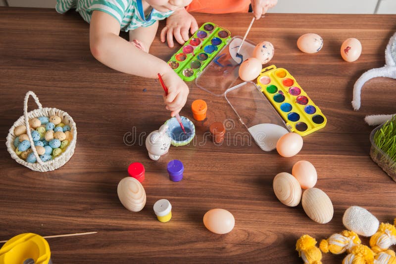 Children Painting Easter Eggs. Easter Traditions, Fun with Toddlers ...