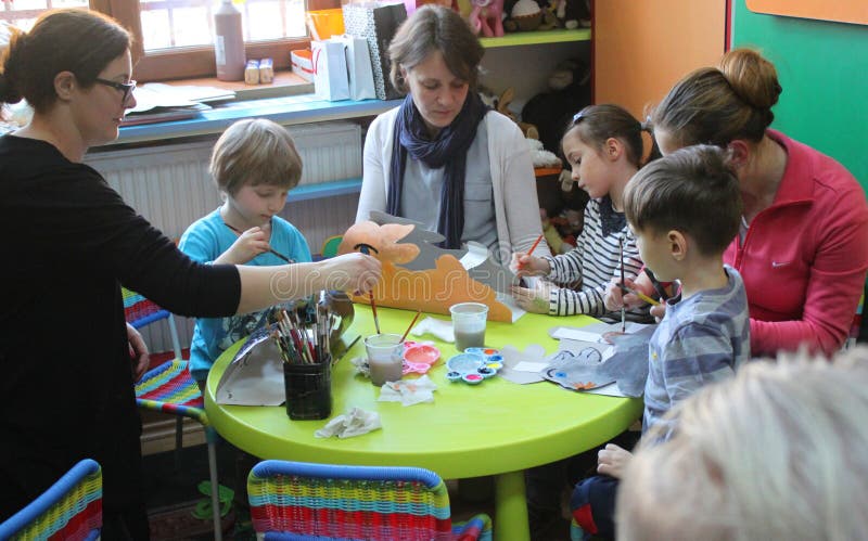 Children and Parents at Activities Editorial Photography - Image of ...